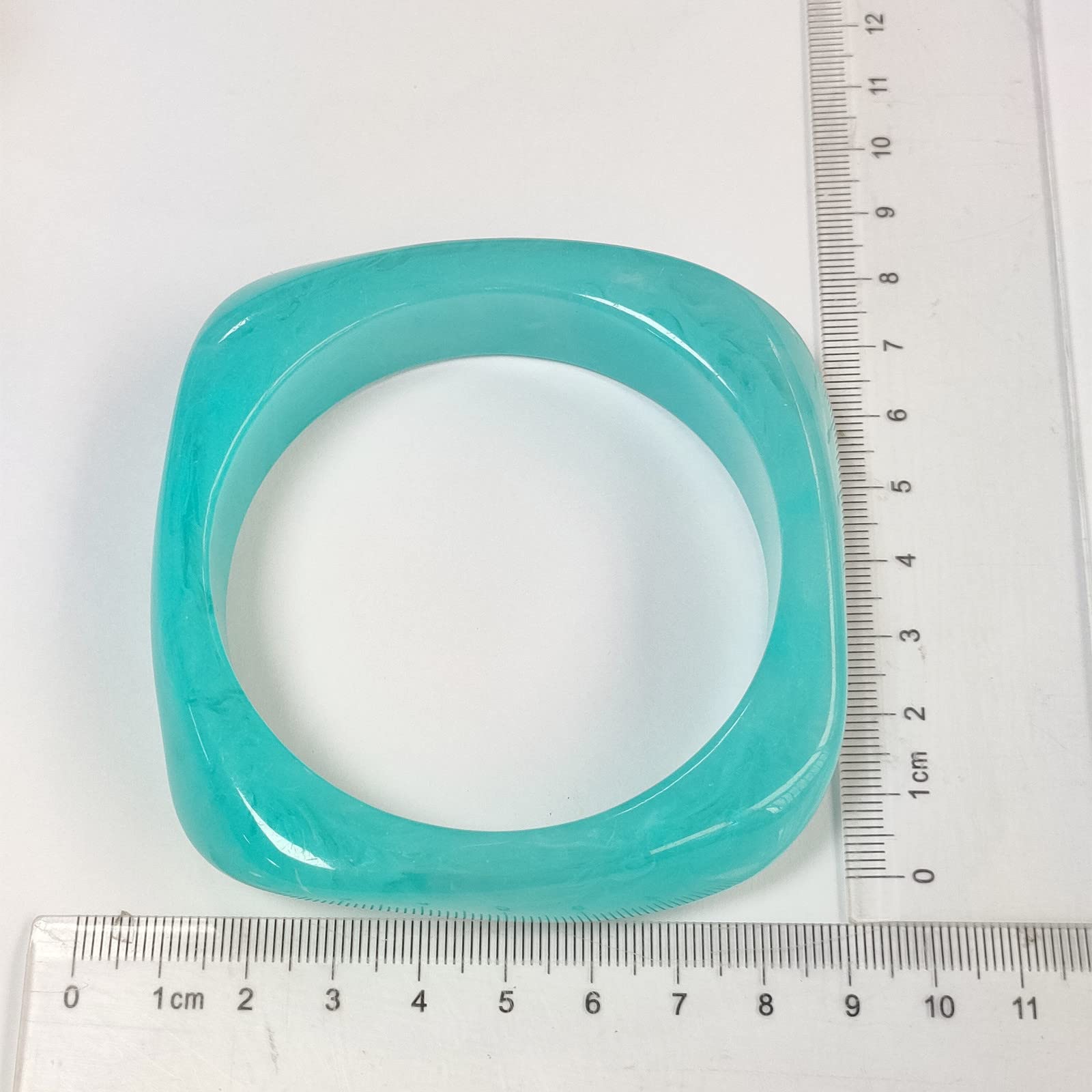 Pingyongchang Multiple Color Square Acrylic Resin Bangle Bracelet Resin Wide Irregular Geometric Plastic Wristbands Cuff Bangle Bracelet for Women Gifts Jewelry-C
