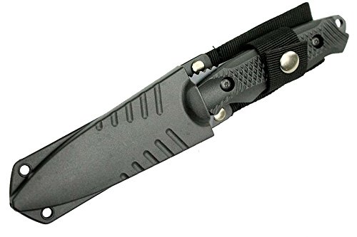 Lastworld 8" Defender Xtreme Gut Hook Hunting Knife with Sheath Black