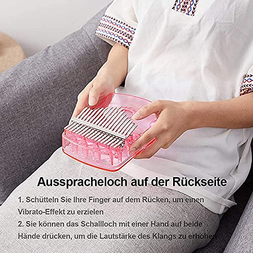 SDGH 17 Keys Thumb Piano with Tuning Hammer Portable Finger Piano Music Gift for Children/Beginners