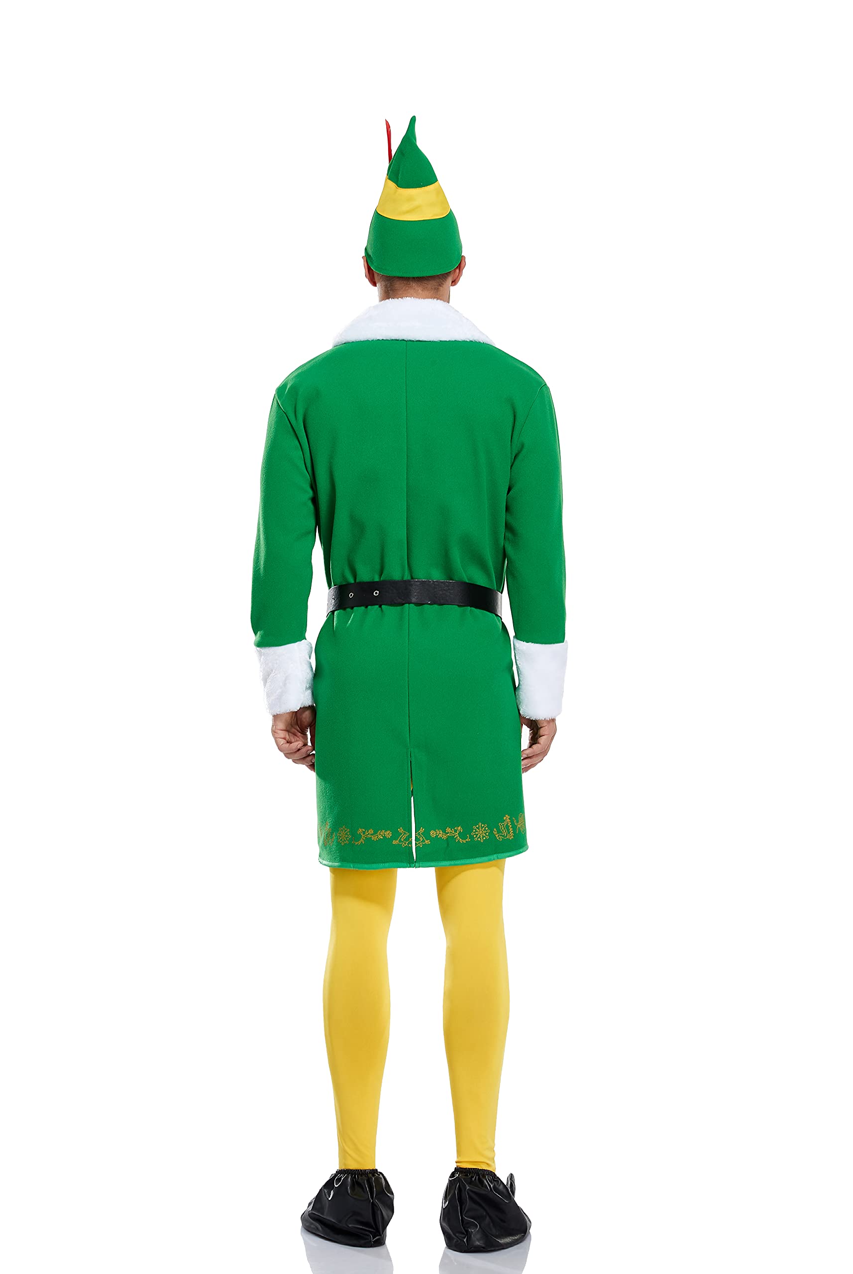 LILLIWEEN Mens Elf Costume Buddy Costume Halloween Christmas Cosplay Full Set Costumes 3XL