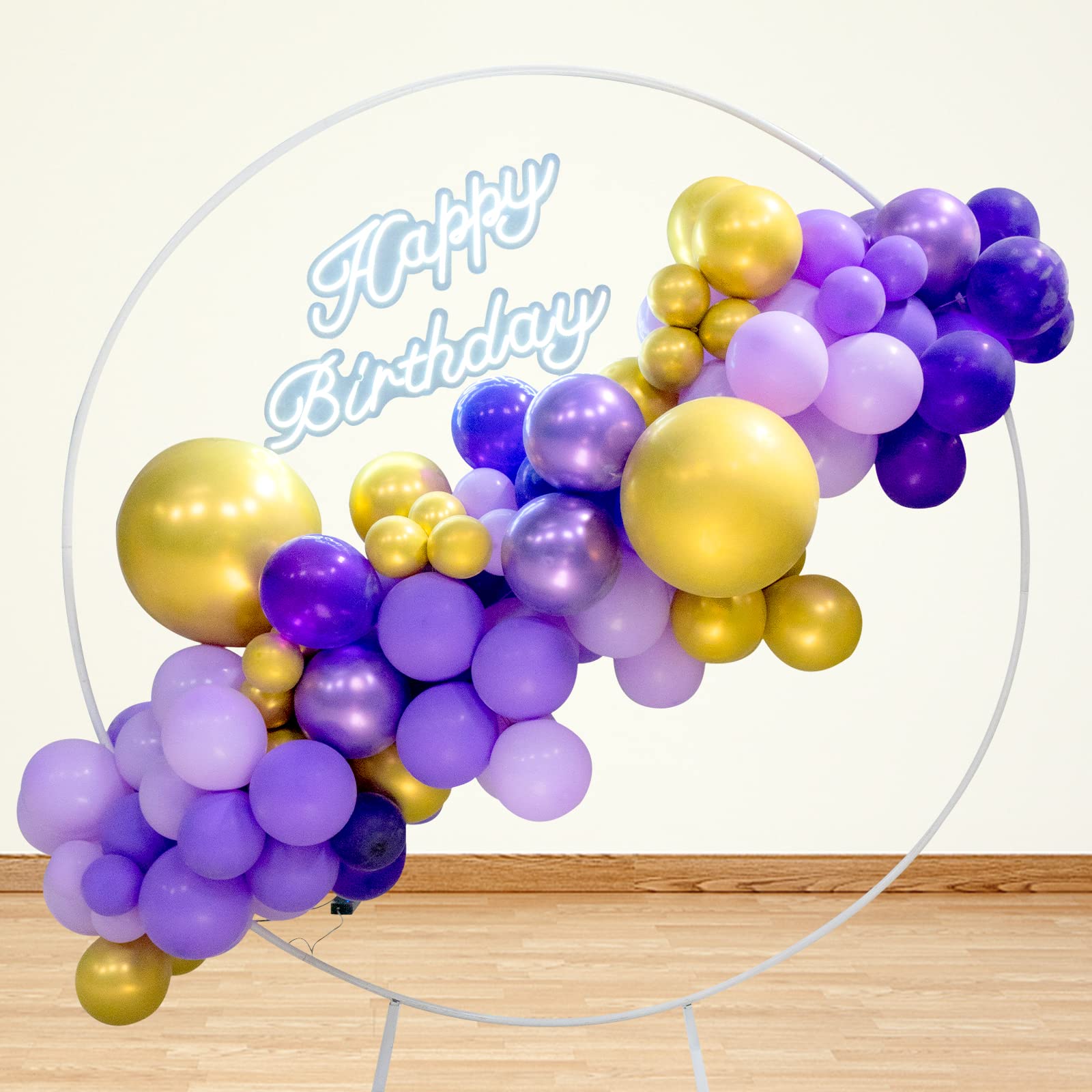 Ltwil Balloon Garland Kit - Lavender and Gold Theme, Easy-to-Assemble, Perfect for Princess Parties,137pcs