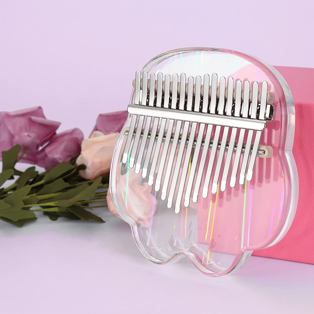 SDGH Acrylic 17 Key Transparent Thumb Piano with Tuner Hammer Finger Keyboard Musical Instrument