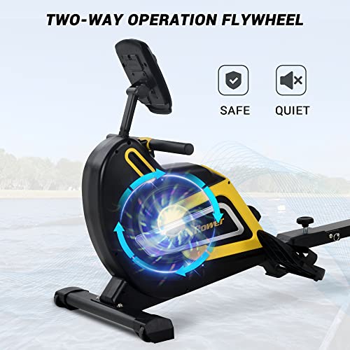 Merax Magnetic Folding Rowing Machine Indoor Rower Machine with 46 Inch Slide Rail, Max 330LB Home Cardio