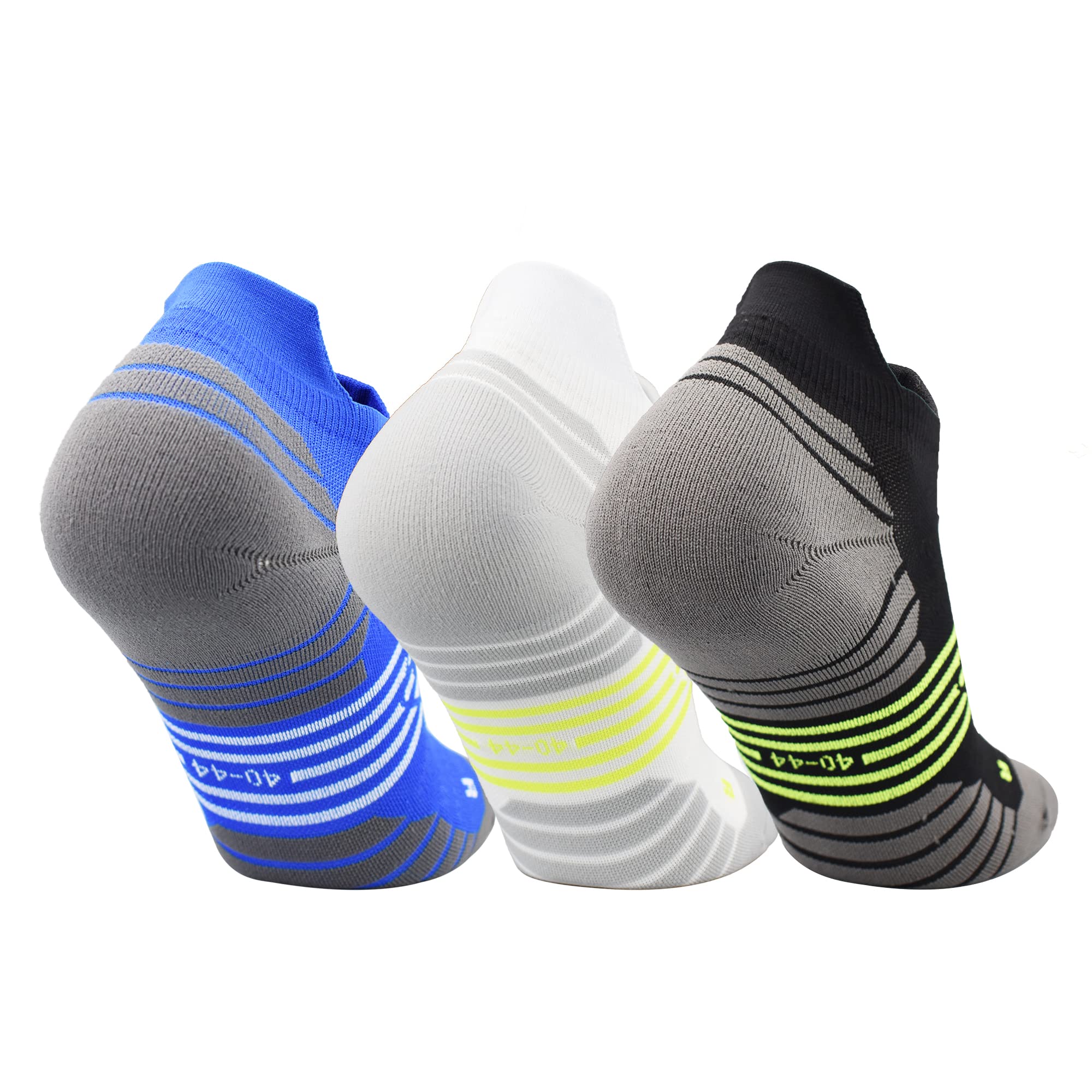 Senston Men's Running Socks 3 Pack Sports Socks Low-Cut Ankle Socks Sporting Socks for Men - B