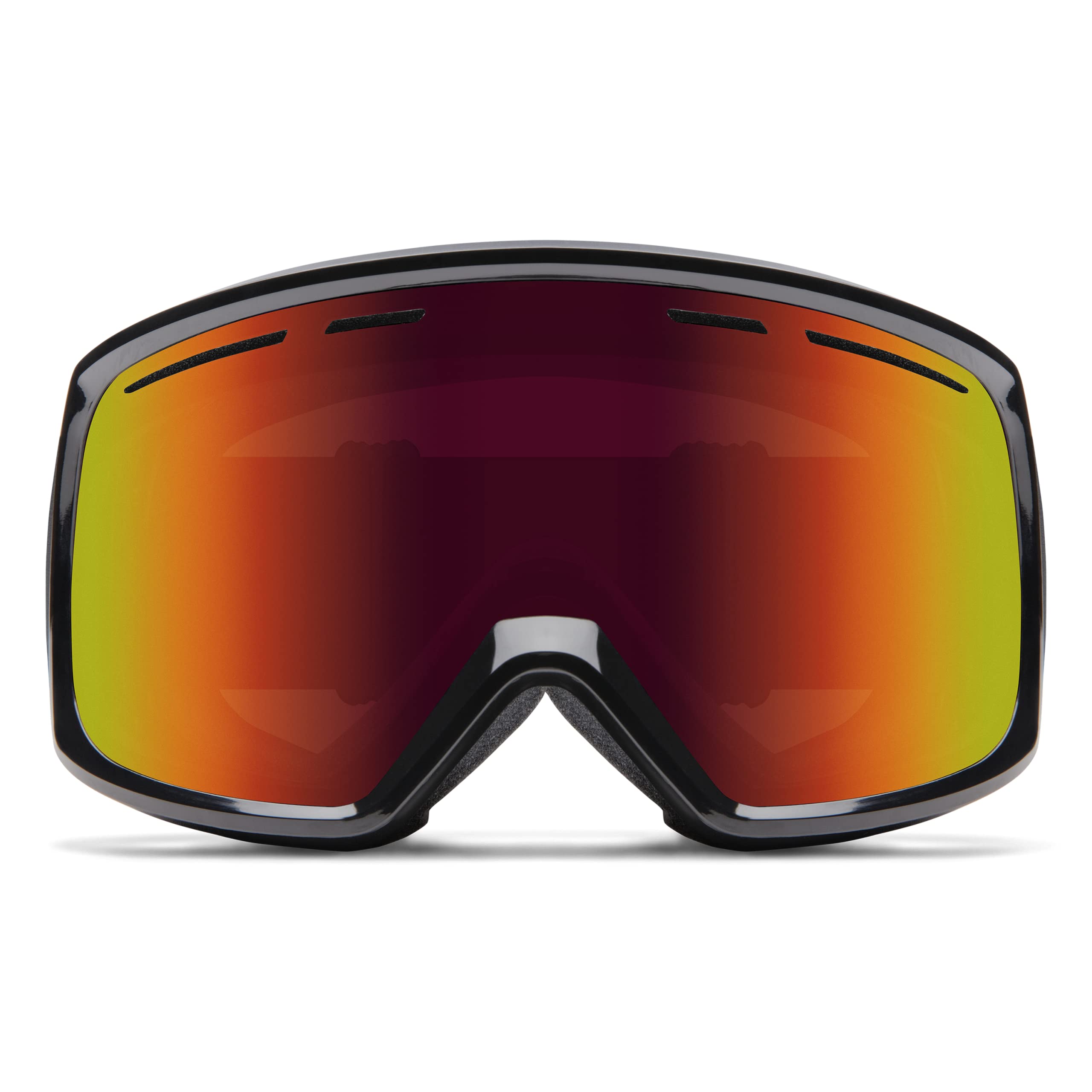 Smith Range - Low Bridge Fit Snow Goggles (Black, Red Sol-X Mirror)