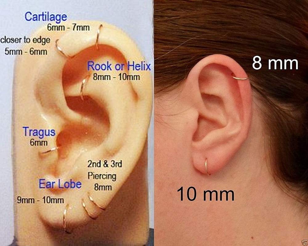 NewZenro 8Pcs Surgical Stainless Steel Sleeper Cartilage Daith Tiny Silver Small Huggie Hoop Earrings Mini Septum Hinged Clicker Nose Ring Helix Tragus Piercing for Women Mens 8mm 10mm Set 18g Gifts