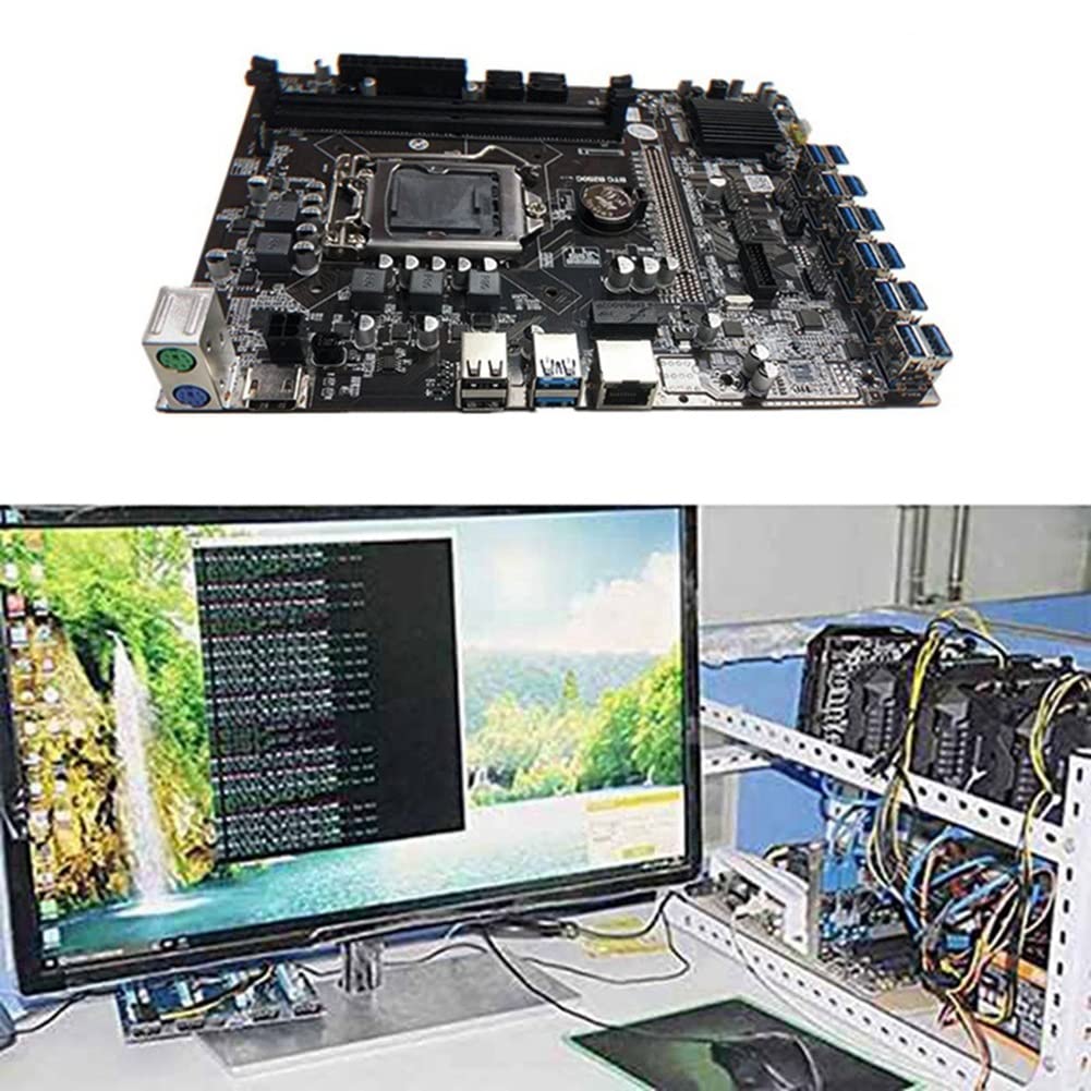 UNNIC B250C BTC Mining Motherboard+G3900 CPU+VER009S Riser 12XPCIE to USB3.0 GPU Slot LGA1151 Support DDR4 RAM Motherboard