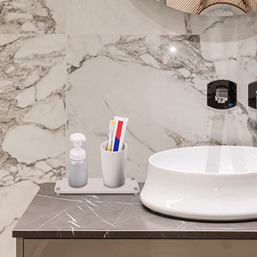 RSzeen Instant Dry Sink Caddy Organizer, Sink Sponge Soap Holder, Countertop Fast Drying Stone Tray for Bathroom Kitchen (Beige)