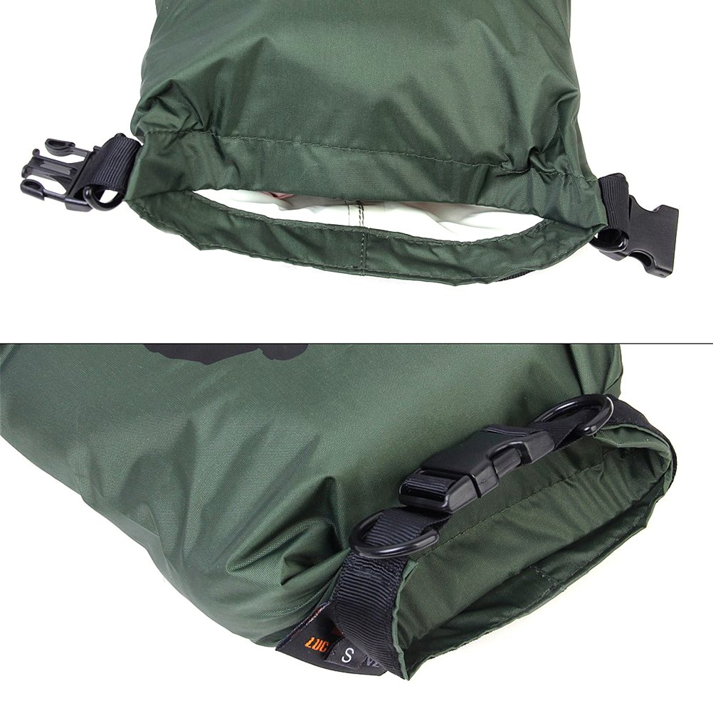 LEORX 1.5L+2.5L+3.5L Waterproof Dry Bag Storage Pouch Bag for Camping (Army Green)