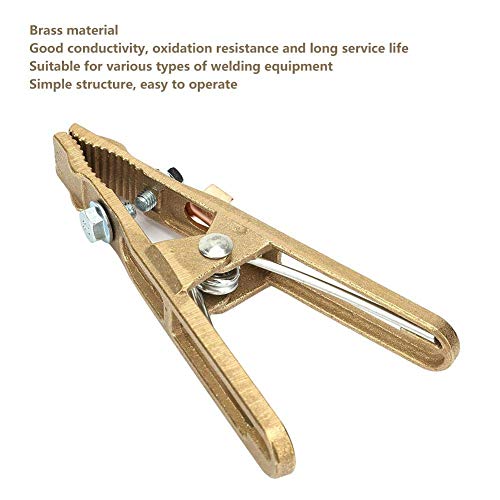 Welding Ground Clamp Brass Earth Clamp A-shape Welder Earth Ground Cable Copper Grip Clip Clamp for Welding Machine(260A)