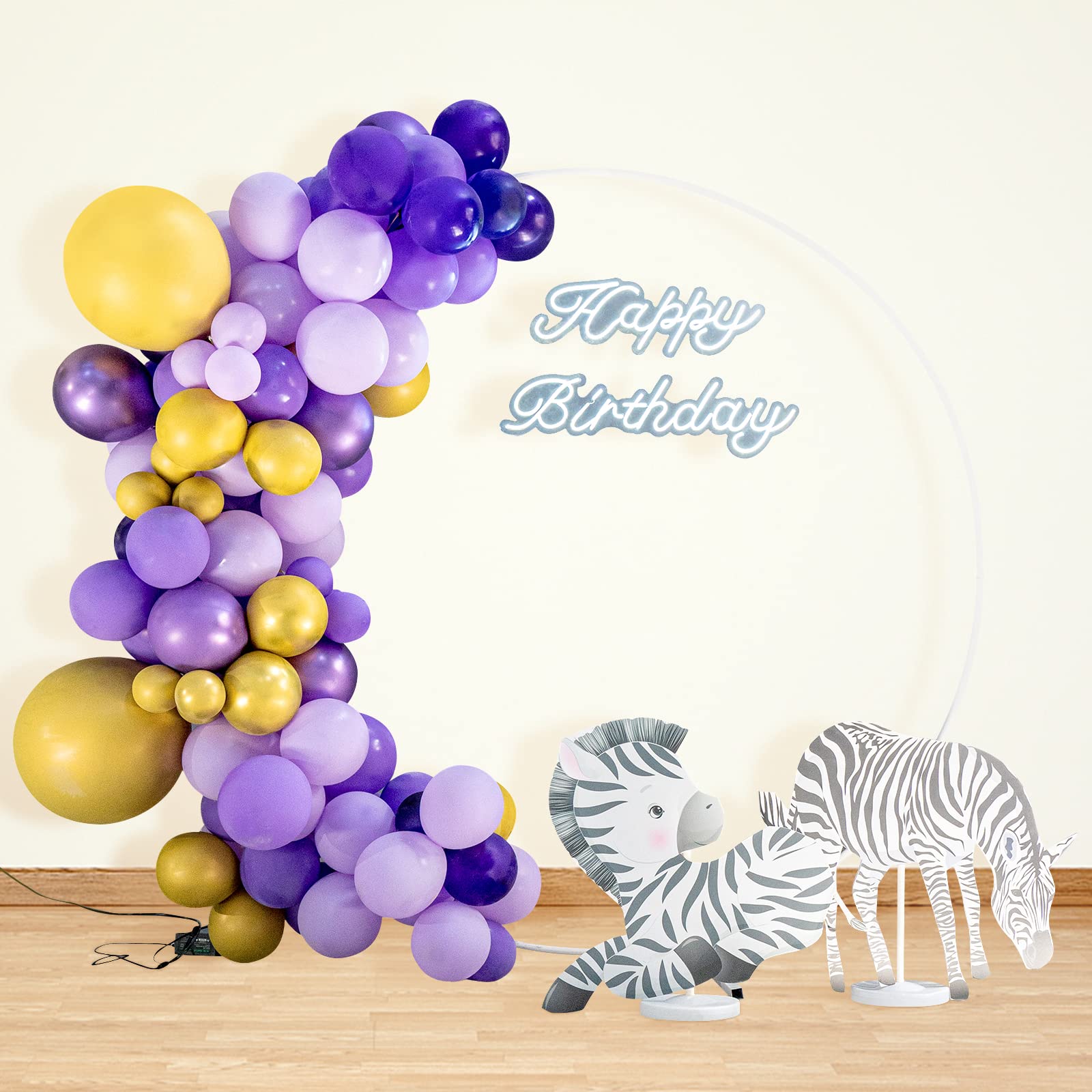 Ltwil Balloon Garland Kit - Lavender and Gold Theme, Easy-to-Assemble, Perfect for Princess Parties,137pcs