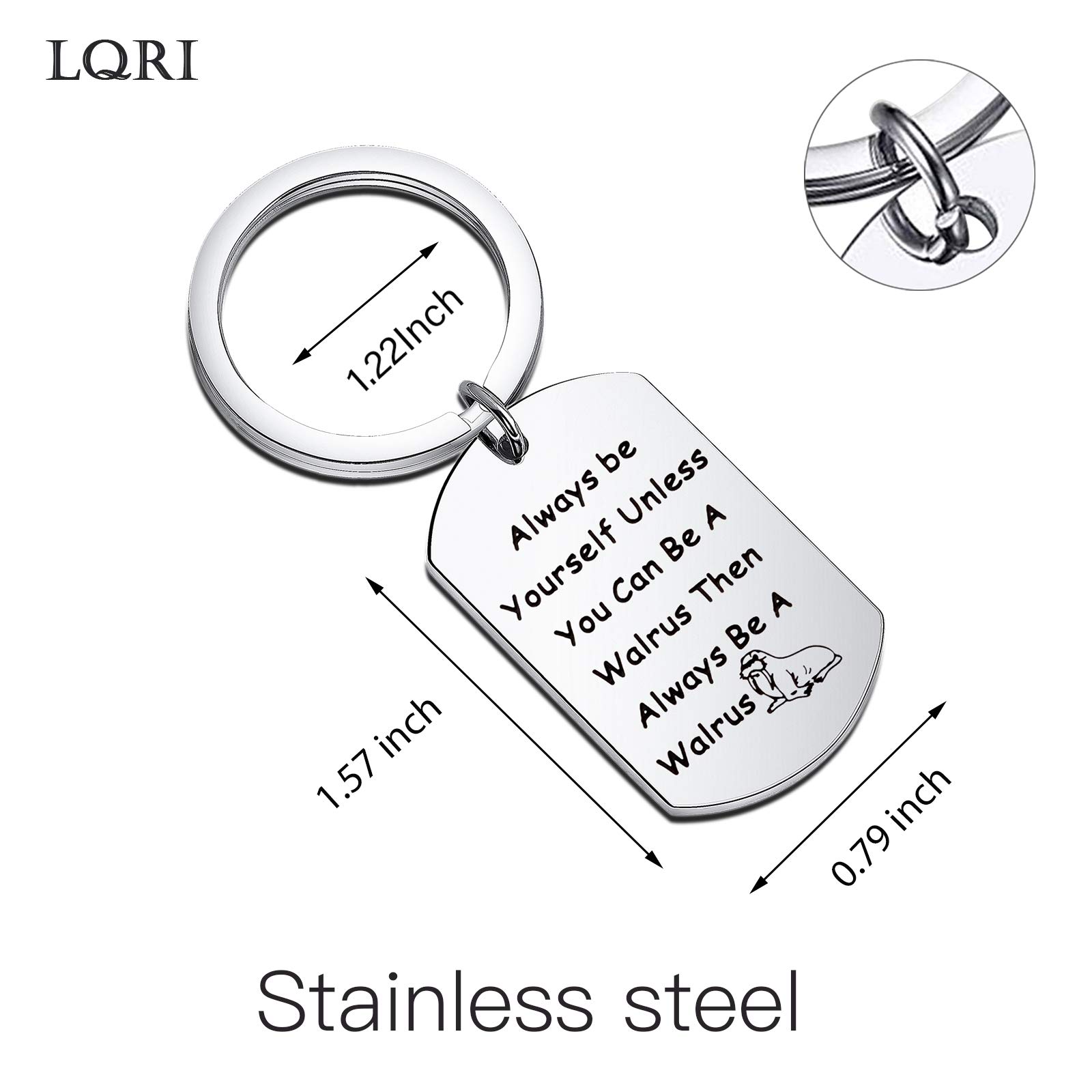 LQRI Walrus Gift Walrus Inspirational Jewelry Always Be Yourself Unless You Can Be a Walrus Then Always Be a Walrus Keychain For Her Him (d- walrus)