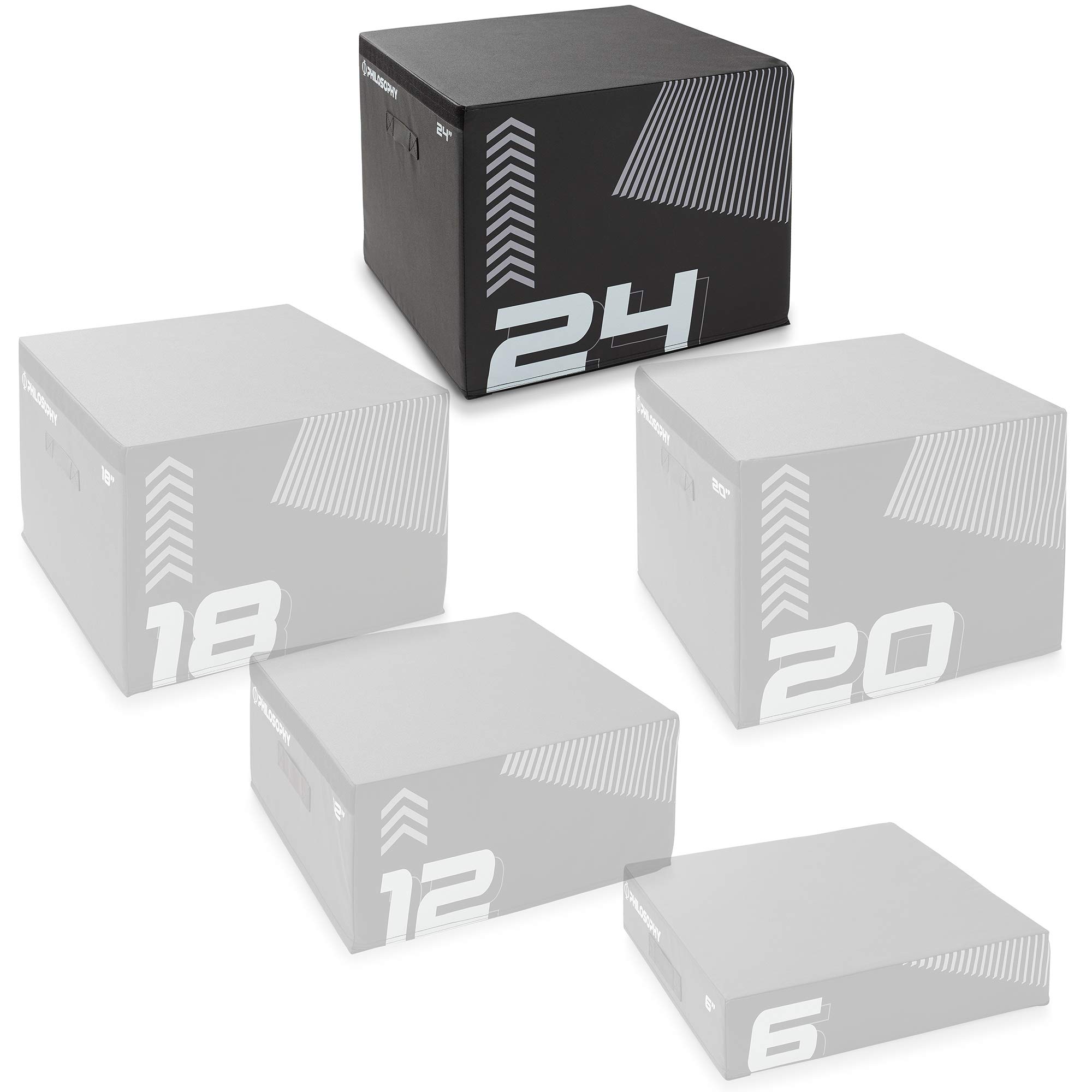 Philosophy Gym 24" Soft Foam Plyometric Box - Jumping Plyo Box for Training and Conditioning