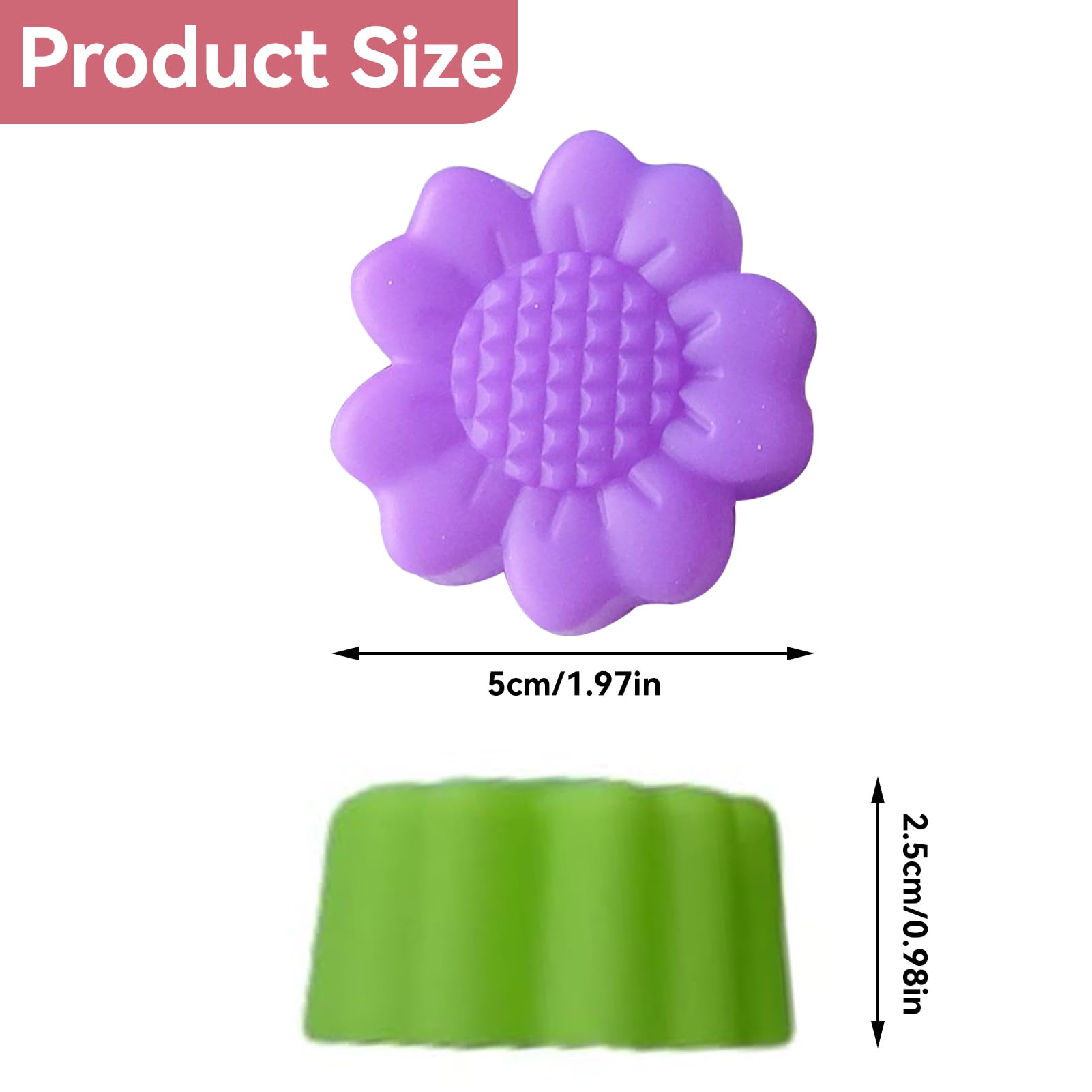 Silicone Cupcake Molds, 24Pcs Mini Flower Shape Silicone Baking Cups Cupcake Liners Reusable Muffin Cup Cake Pan for Cake Chocolate