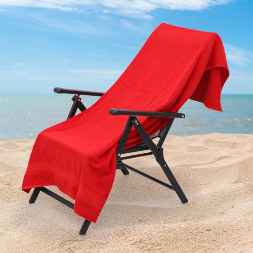 Magshion Extra Large Cotton Bath Sheet for Bathroom Adults Oversized Quick-Dry Bath Sheet Towels Set of 2,Red