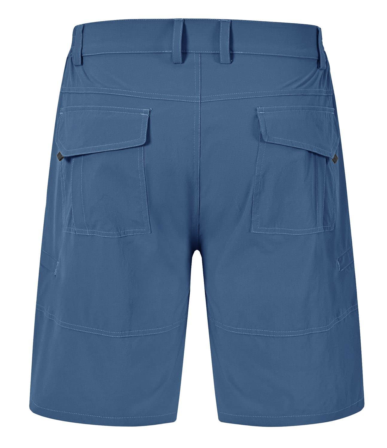 Rdruko Men's Hiking Cargo Shorts 9" Quick Dry Lightweight Travel Work Casual Shorts with Zipper Pockets Pockets(Denim Blue, US 34)
