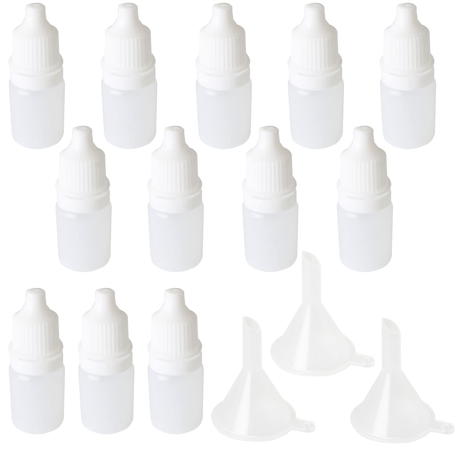 YHXiXi 12PCS 5ml Plastic Squeezable Empty Dropper Bottle Plastic Empty Squeezable Dropper Bottles Portable Eye Liquid Dropper Small Plastic Refillable Containers 3 Piece Mini Funnels