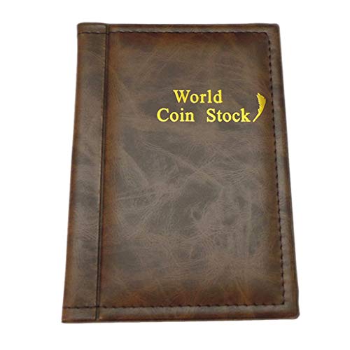 Menolana 120 Pockets Coin Holder Collection PU Album Book Collector Supplies , Brown