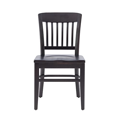Linon Dark Brown Audrey Slatted Back Fully Assembled Set of 2 Side Chair, Dining Height