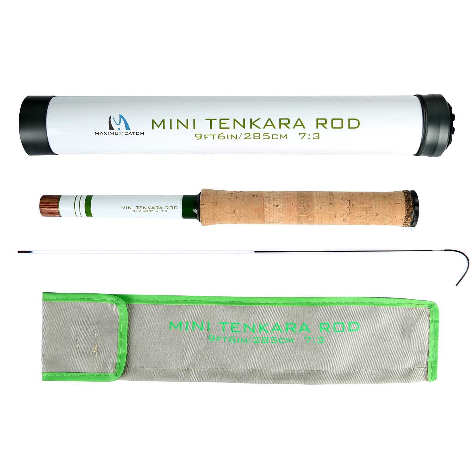 M MAXIMUMCATCH Maxcatch Mini Tenkara Fishing Rod and Rod Combo with Extra Rod Tip Section (Mini Tenkara Rod, 9'6'')