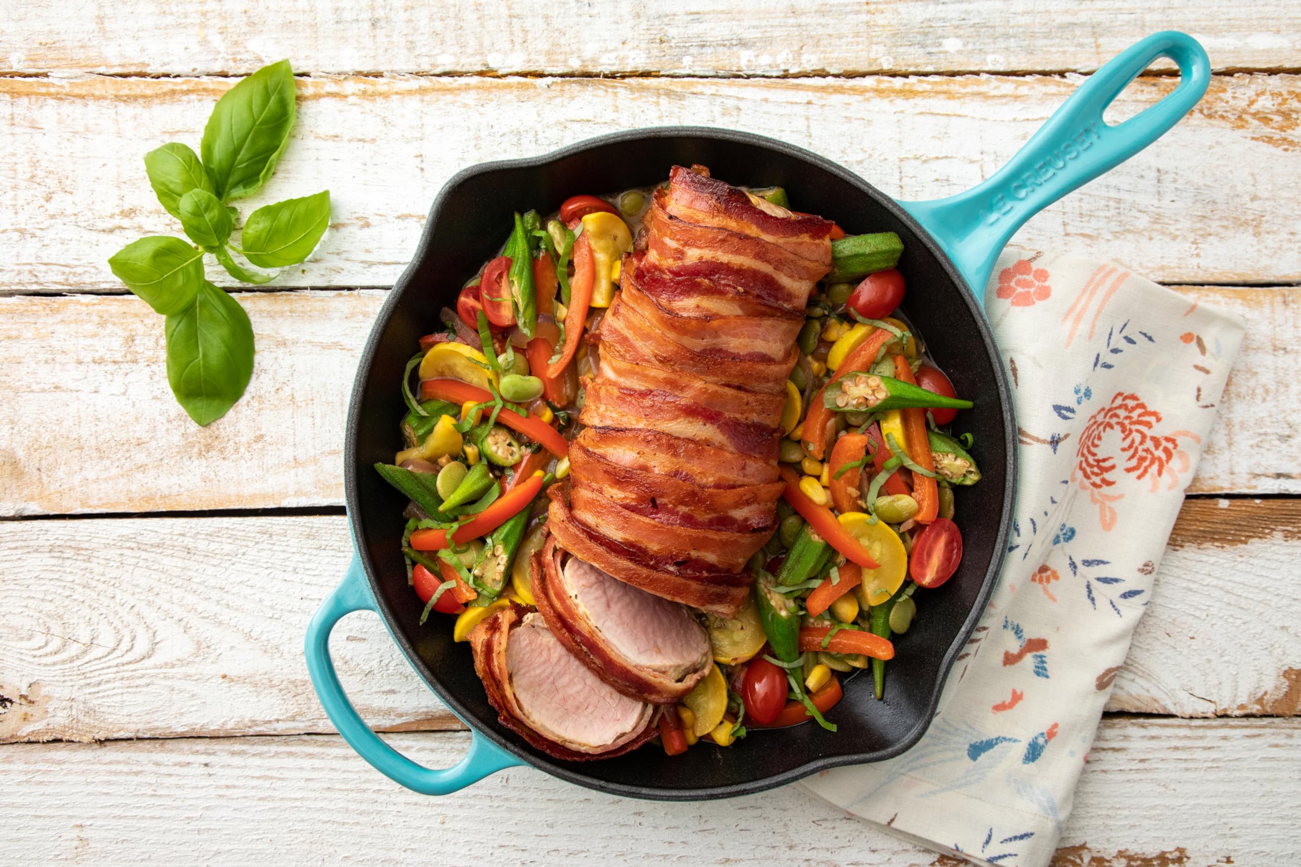 Le Creuset Enameled Cast Iron Signature Iron Handle Skillet, 11.75" (2-3/8 qt.), Caribbean
