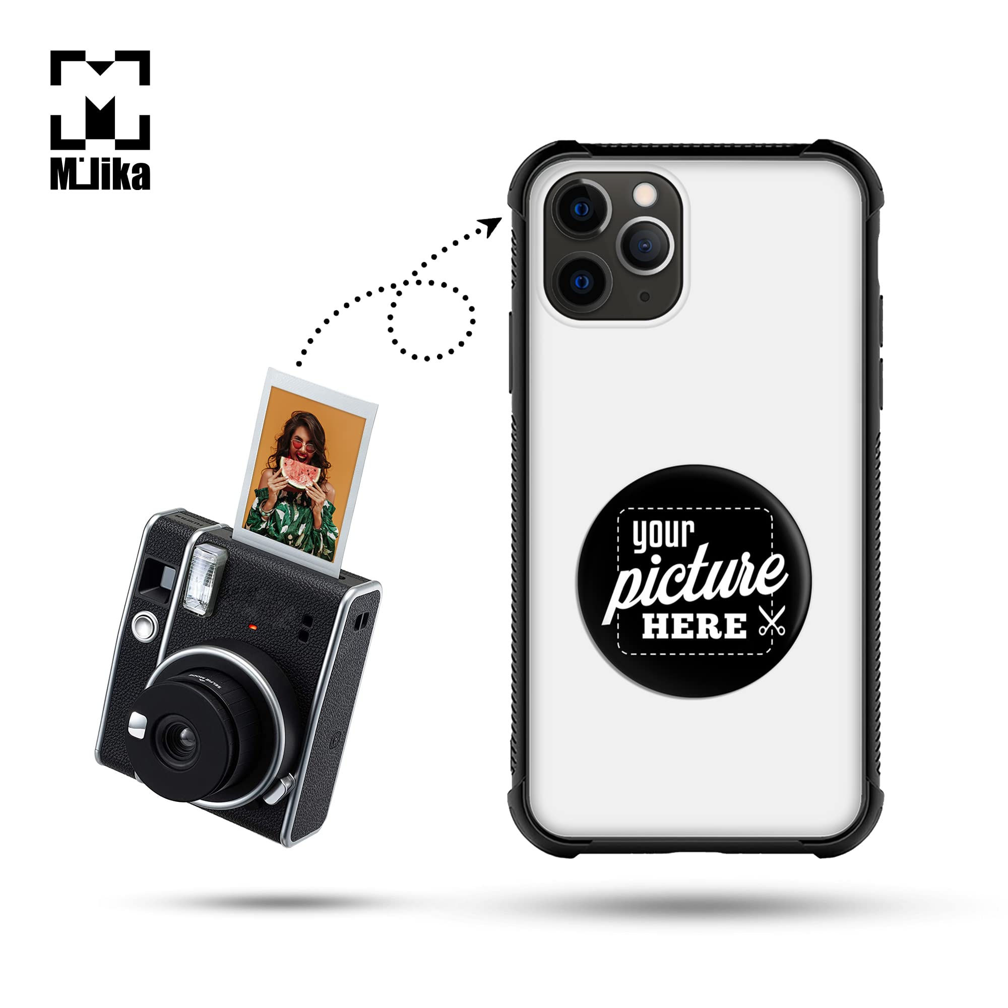 milika Custom Pictures Phone Case for iPhone 11 Pro max Personalized Custom Phone Cases Customized Slim Soft and Hard tire Shockproof Protective Anti-Scratch Phone Cover Case Make Your Own case