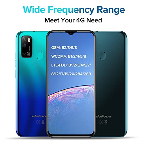Ulefone Unlocked Smartphones Note 9P, 16MP + 5MP + 2MP, Dual Sim Phones Unlocked, Android 11 4GB+64GB ROM, 6.52" FHD, Fingerprint Face Detection, 4500mAh high Capacity Battery, T-Mobile - Blue