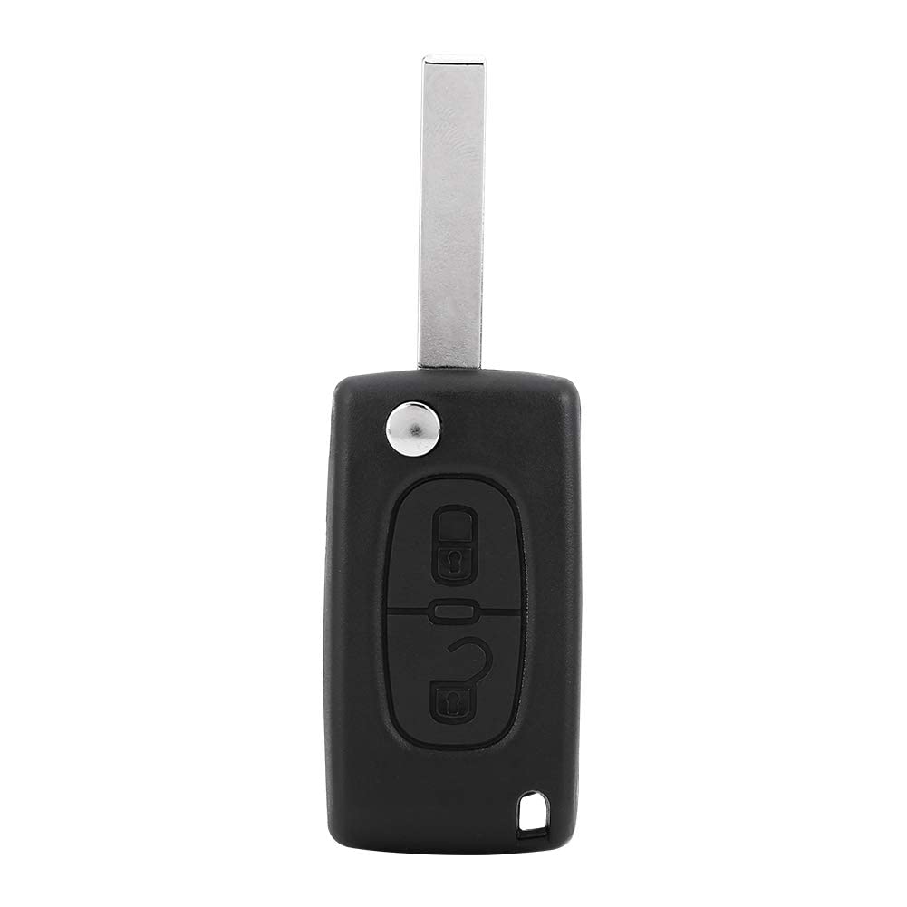 Llave 207 Original,Key Fob Replacement,Car Remote Key Fob,2 Buttons Car Remote Key Fob ID46 433MHz W/ Uncut Blade Fit for 207 307 308 407 807 Remote Control Car Key Flip Key Llave