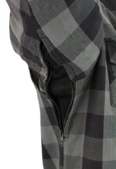 Mens Motorcycle Lightweight Waterproof CE armor Blk/White & Gray Checkered Flannel Riding Jacket Shirt (as1, alpha, 2x, regular, regular, Blk/Gray, 2X-Large)