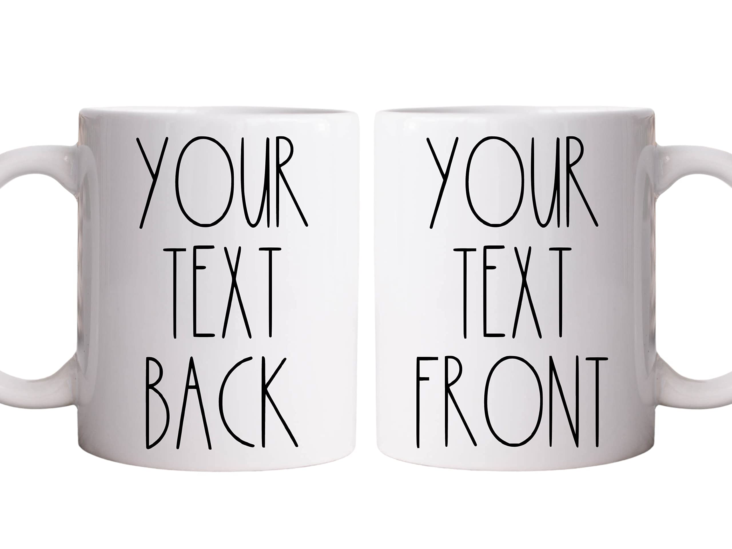 YOUR CUSTOM TEXT Rae Dunn Inspired Ceramic Mug - 11oz Personalized Mug