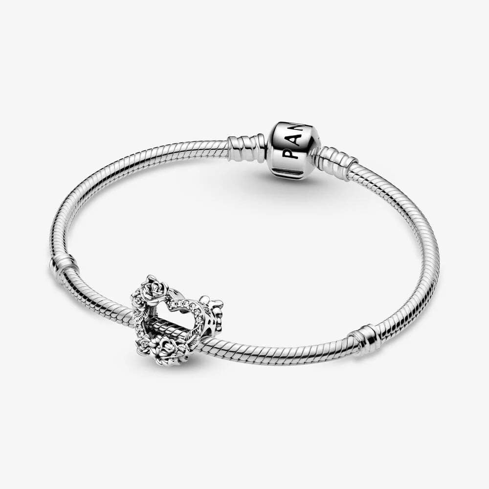Pandora Open Heart & Rose Flowers Charm