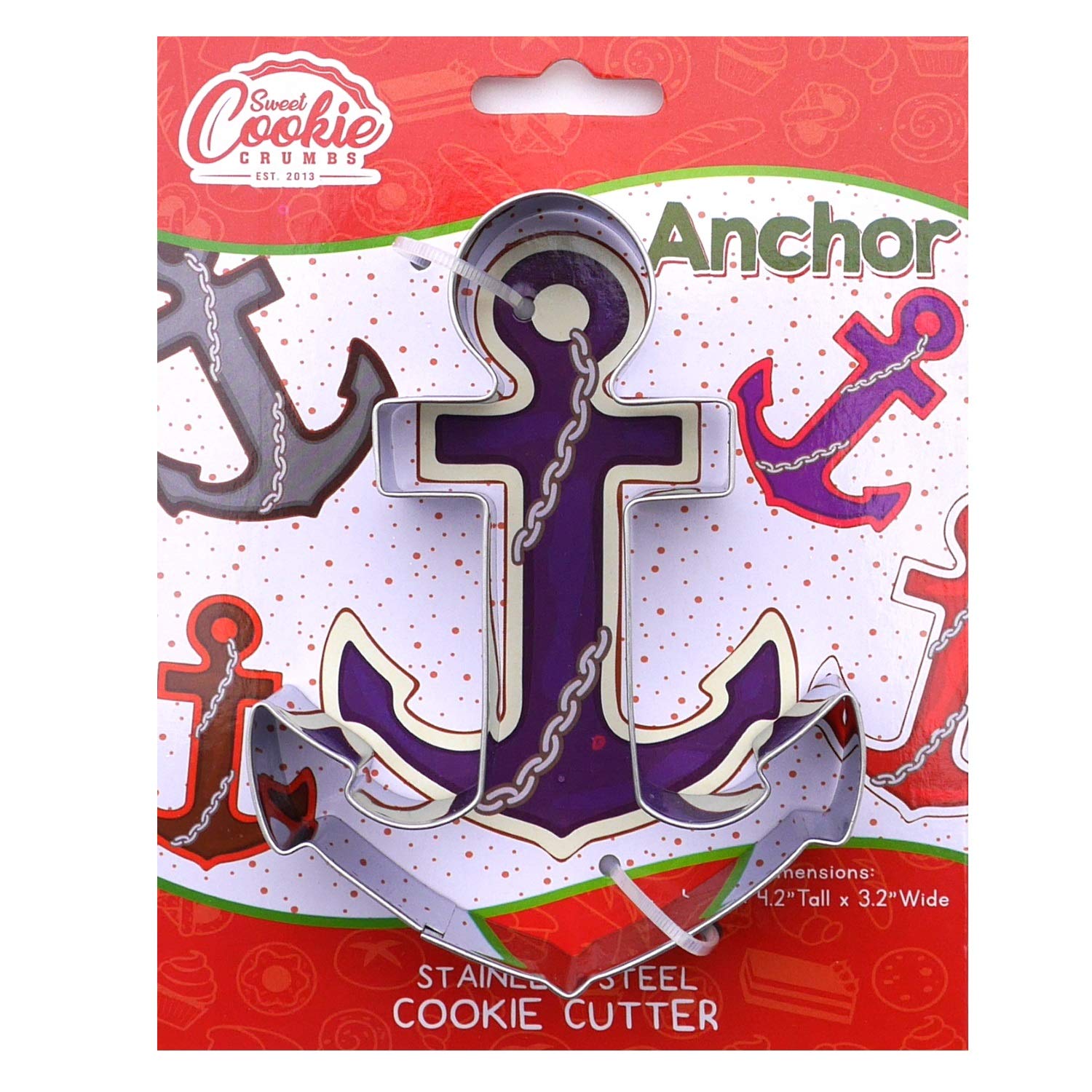 Ship Anchor Cookie Cutter, Premium Food-Grade Stainless Steel, Dishwasher Safe