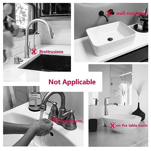 MOODKEY Kitchen Sink Splash Guard Sponge Holder for Kitchen Sink Silicone Faucet Handle Drip Catcher Tray Sink Protector for Kitchen Sink Faucet Mat Fits the Faucet Tube within 2.5"(Off-white, 14.6'')