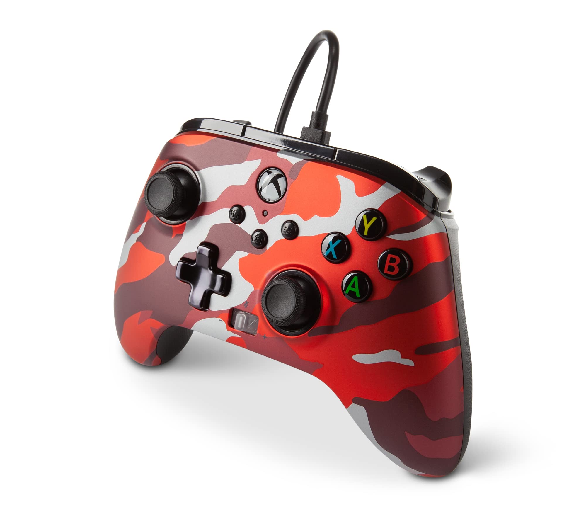 PowerA Enhanced Wired Controller for Xbox Series X|S - Metallic Red Camo, gamepad, wired video game controller, gaming controller, Xbox Series X|S
