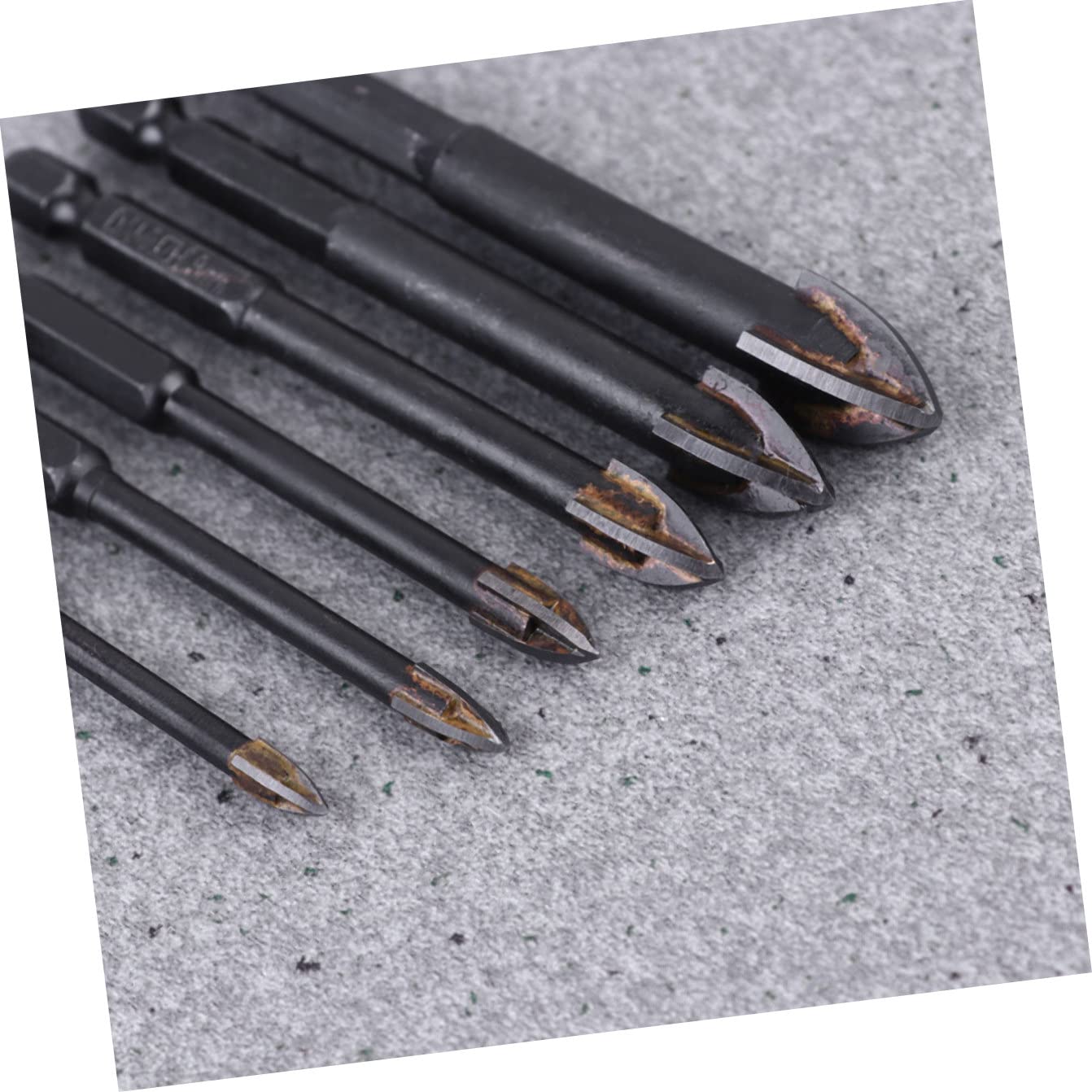 VILLCASE 12 Pcs Glass Drill Bits Tile Drill Bit Tile Glass Drill Ceramic Drill Bits Triangle Glass Drill Reamer Ceramics
