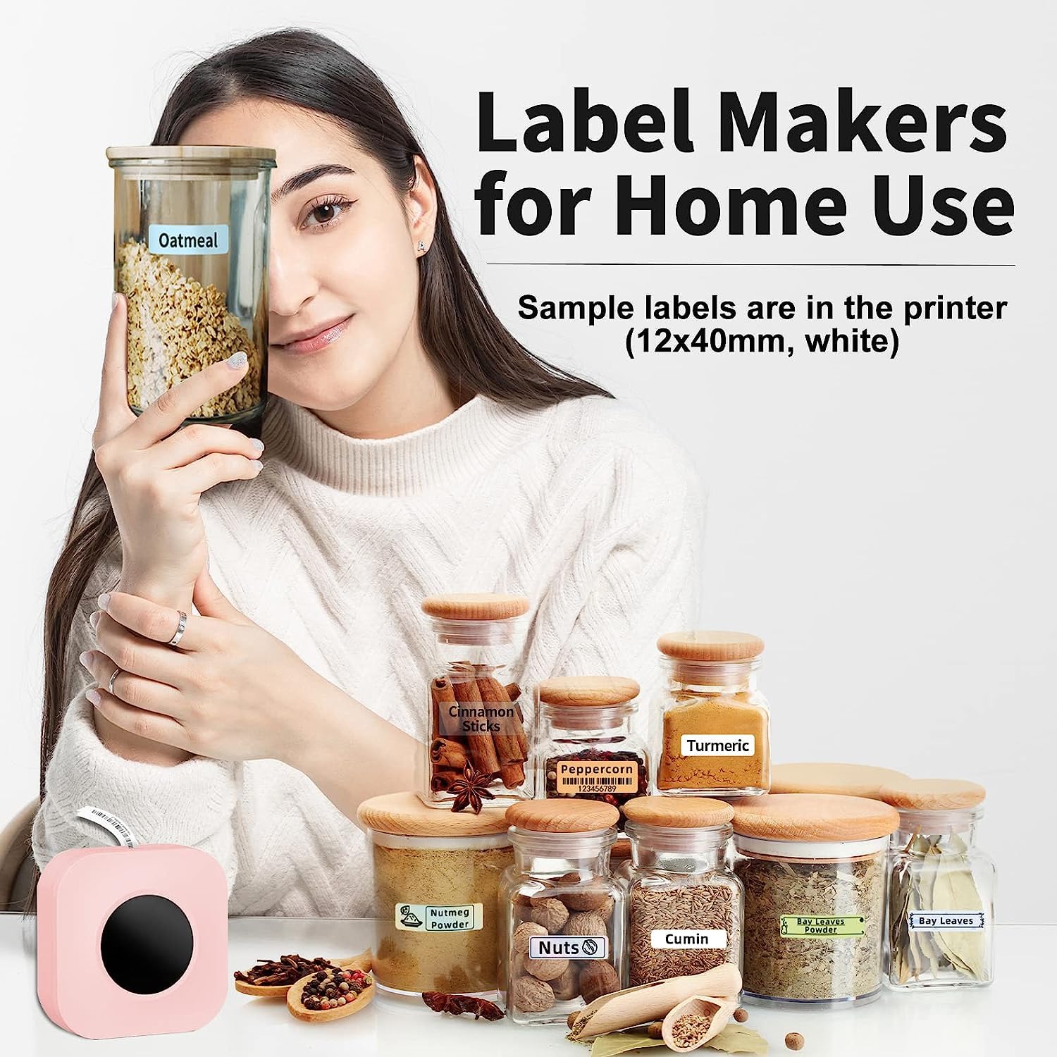 Label Maker Machine with Tape, Bluetooth Thermal Mini Label Printer, Q30S Label Makers for Jars,Small Portable Sticker Maker for Office Supplies, Organizing Storage,Barcode, Mailing, Home