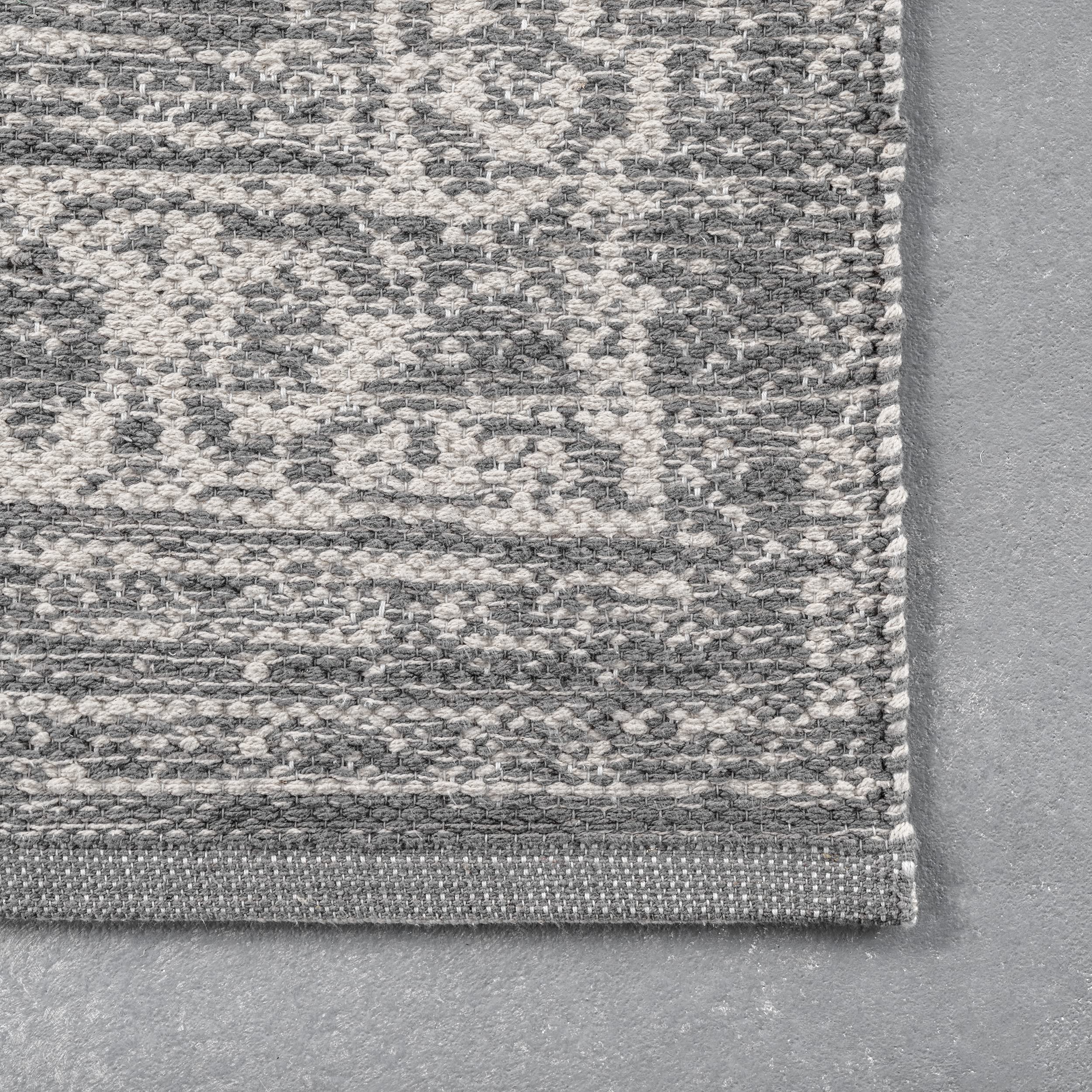 nuLOOM Ronnie Elegant Vintage Medallion Cotton Flatweave Area Rug, 8x10, Grey