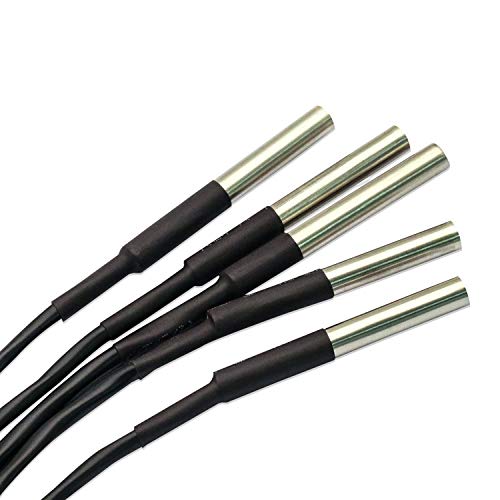 V TELESKYV TELESKY DS18B20 Temperature 6.6Ft Sensor Waterproof Temperature Sensor with Digital Thermal Stainless Steel Tube Probe for arduino 5 Pcs