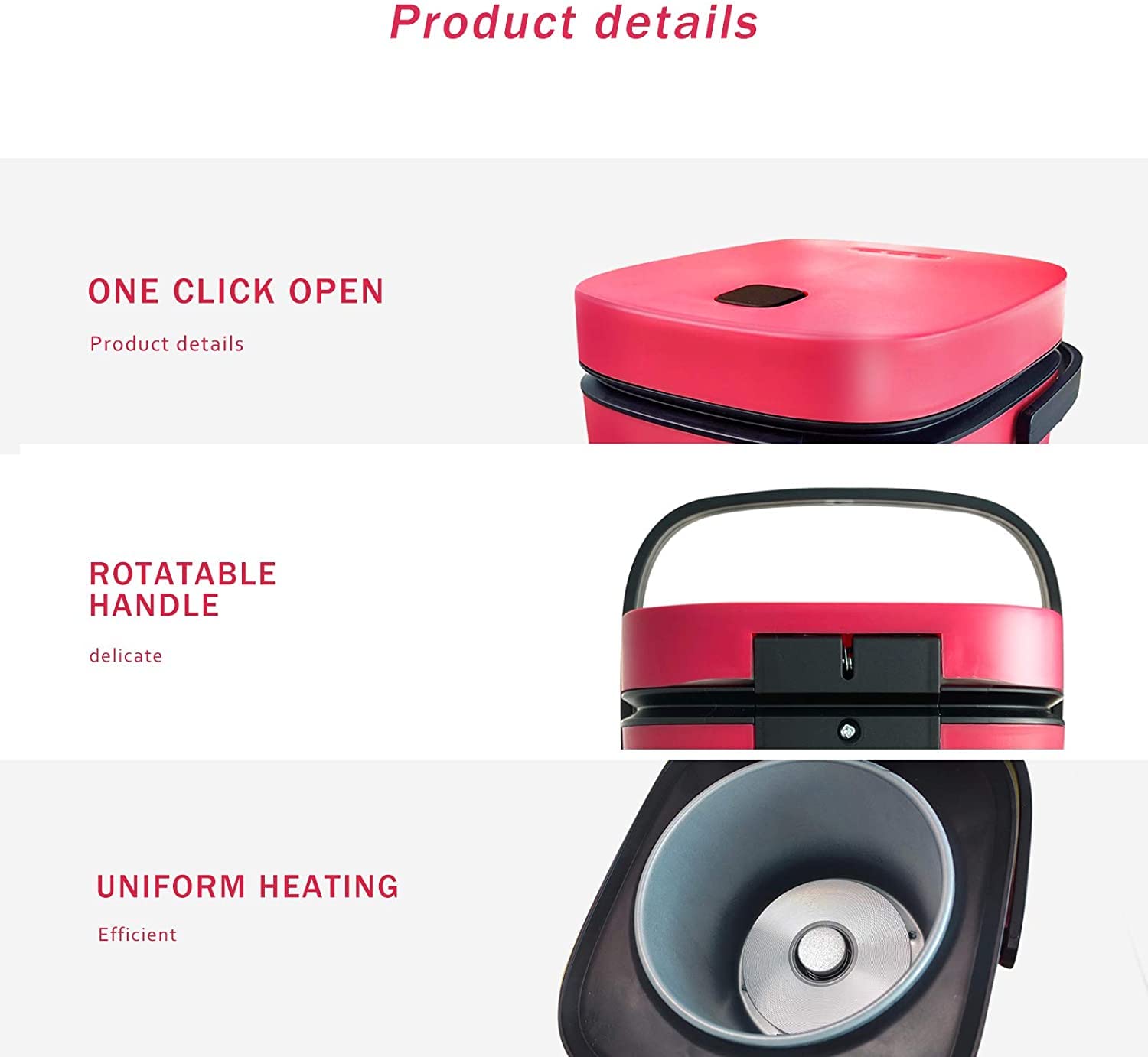 Rice Cooker Small with Removable Non-stick Pot, Mini Rice Cooker for 1-2 People, 4 cups Uncooked, 1.2L Rice Cooker Small, Ideal for Stews, Soups, Porridge, Grains, Oatmeal, Red