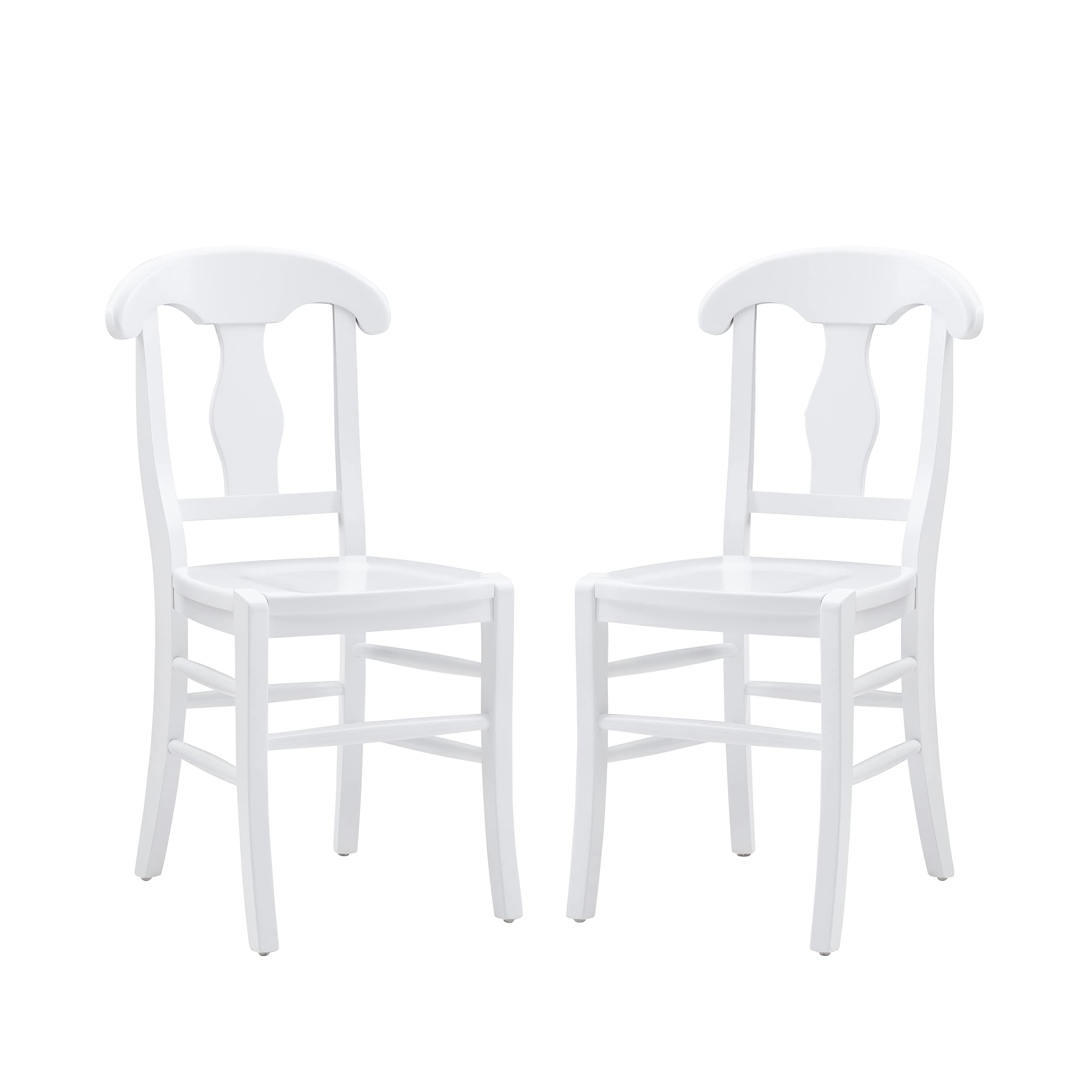 Linon White Waurd Fully Assembled Set of 2 Side Chairs, Dining Height