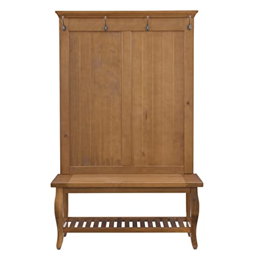 Linon Santa Fe Hall Tree, 40"W x 17.99"D X 64.02"H, Natural
