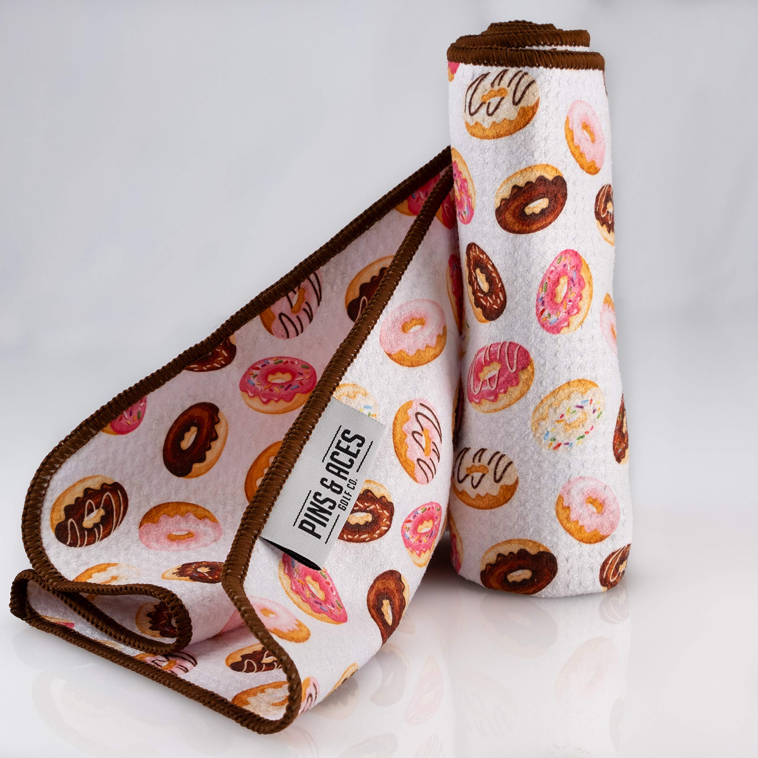 Pins & Aces Club-Slit Tour Towel - Lightweight, Super Absorbent Premium Microfiber Golf Towel - Add Style & Customize Your Golf Bag (Flower Power)