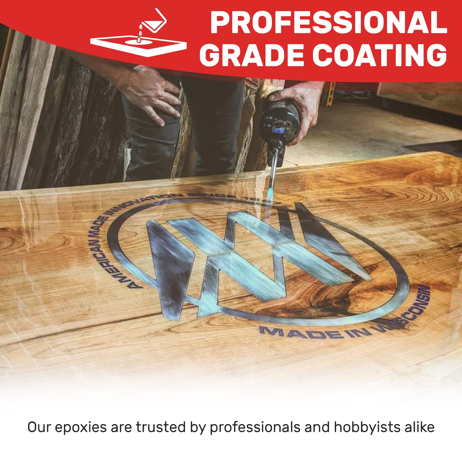 MAS Table Top Pro (1-Gallon Kit) | Crystal Clear Casting for DIY Arts and Crafts Projects | 2-Part Resin and Hardener Epoxy Kit | for Countertops, Wood Tables, Tabletops, Bar Tops, and More