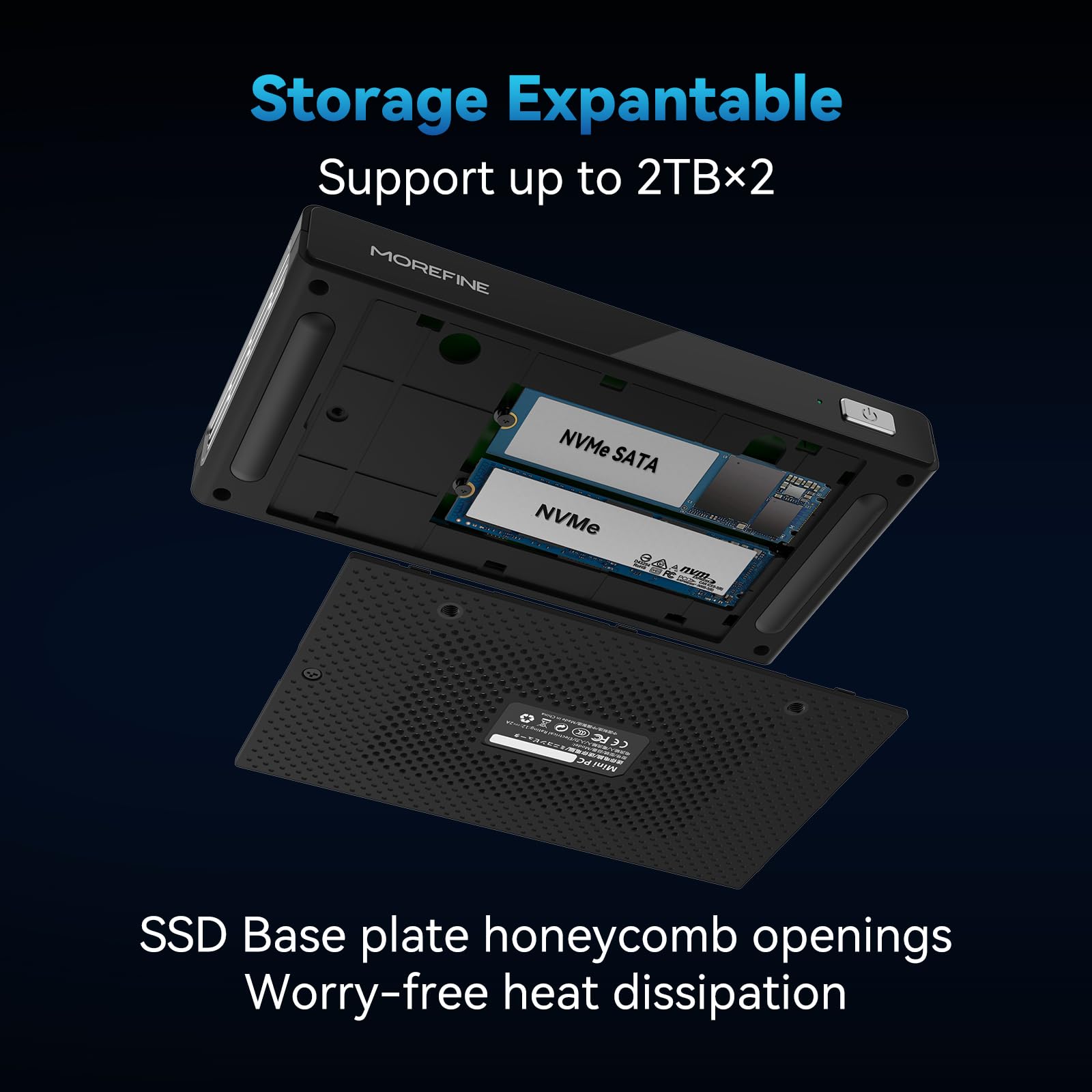 MOREFINE M6 Mini PC, Intel 11th Gen N6000 (up to 3.3GHz) Mini Desktop Computers Windows 11 Pro, 8GB LPDDR4 RAM/256G M.2 NVME SSD, Gaming PC Support WiFi6/ AX201/BT5.2/2.5G Network Port