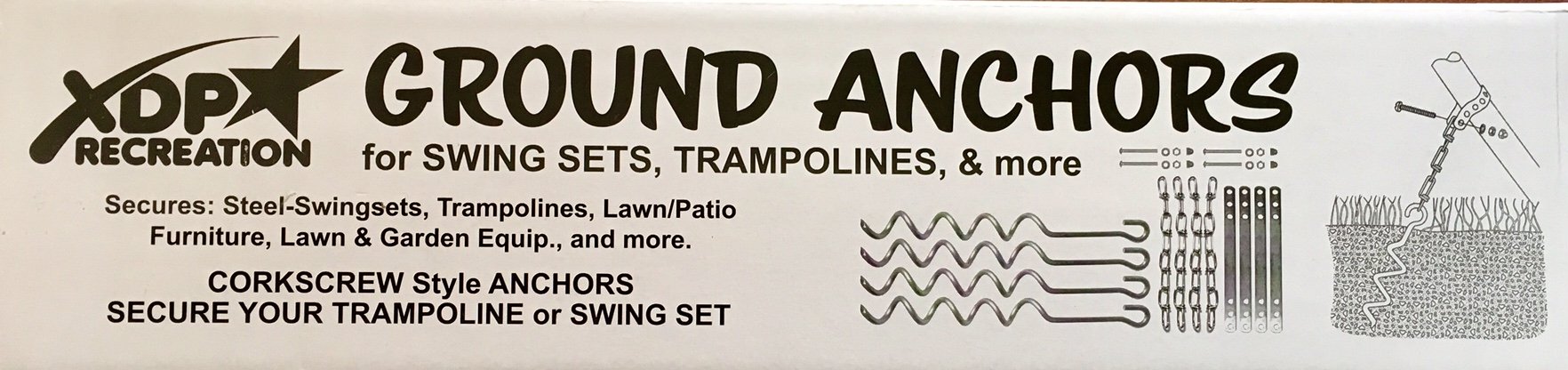 XDP Recreation 70113 Swing Set, Trampoline, & Patio Furniture Metal Ground Anchor Kit Hardware,Bronze