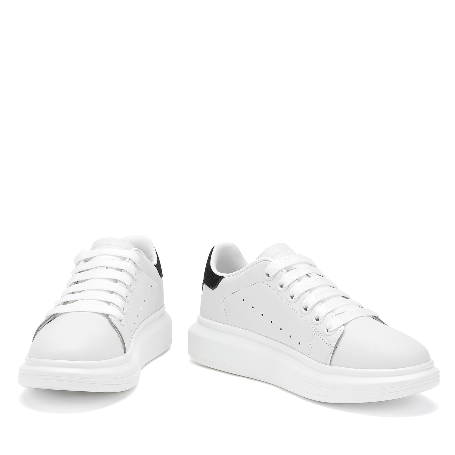 NewEndostar Women's Fashion Sneakers,Vibration Height Increase Shoes Lightweight Comfortable Casual Skateboarding Walking Shoes Black 8