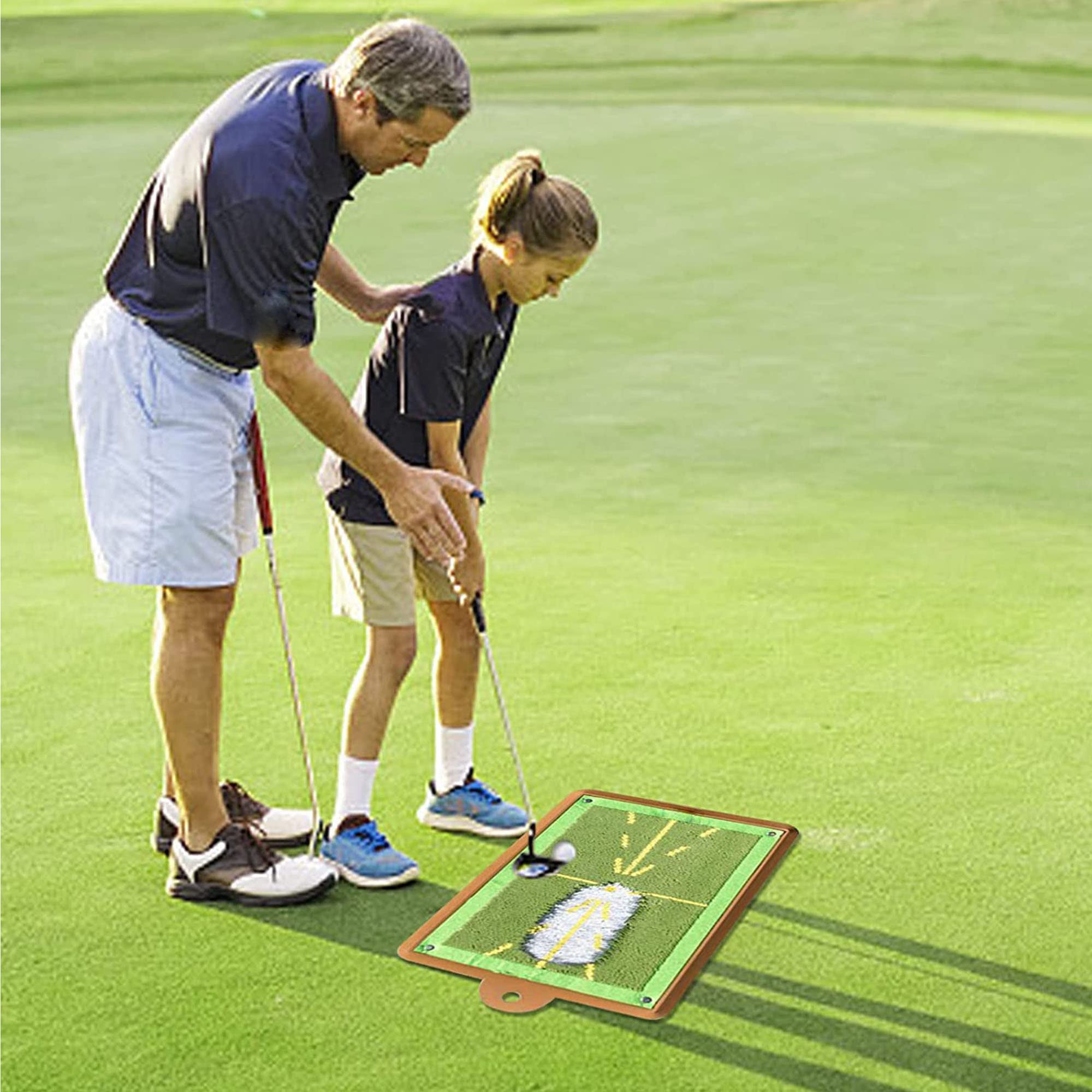 Sunwhat Golf Training Mat for Swing Detection Batting, Swing Path and Correct Hitting Posture Golf Practice Mat for Indoor/Outdoor, Golf Training Aid Equipment