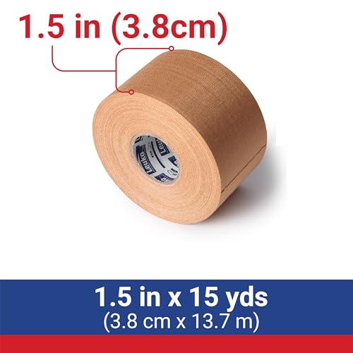 Leukotape P Adhesive Strapping Tape â for Sports Injuries, Strains and Sprains - 1.5 in x 15 yds, Tan, (1 Roll)