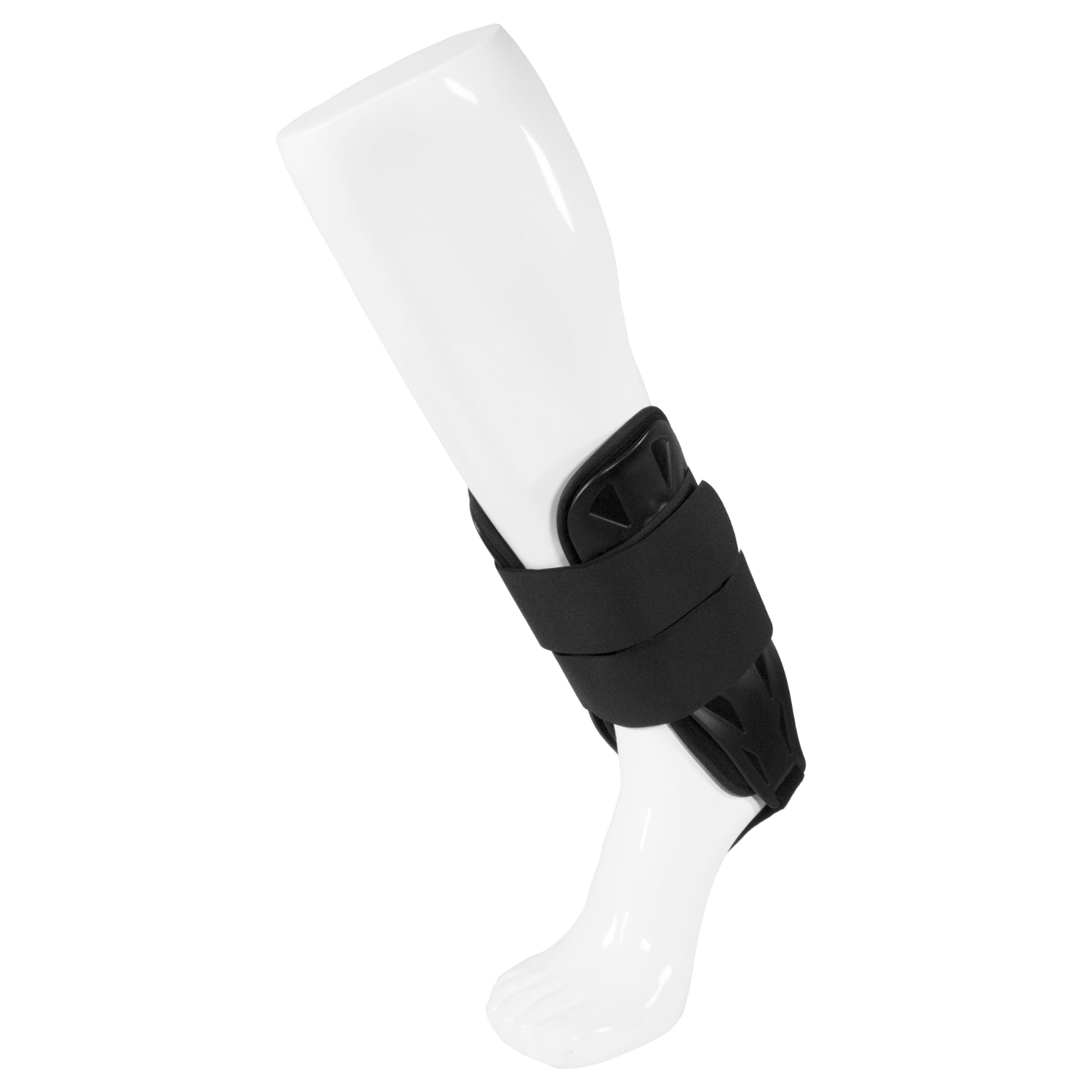 OTC Hinged Ankle Stabilizer, Adjustable Stirrup Brace with Rigid Stays for Sprains and Injuries, Walker Boot Transition, Black, Large
