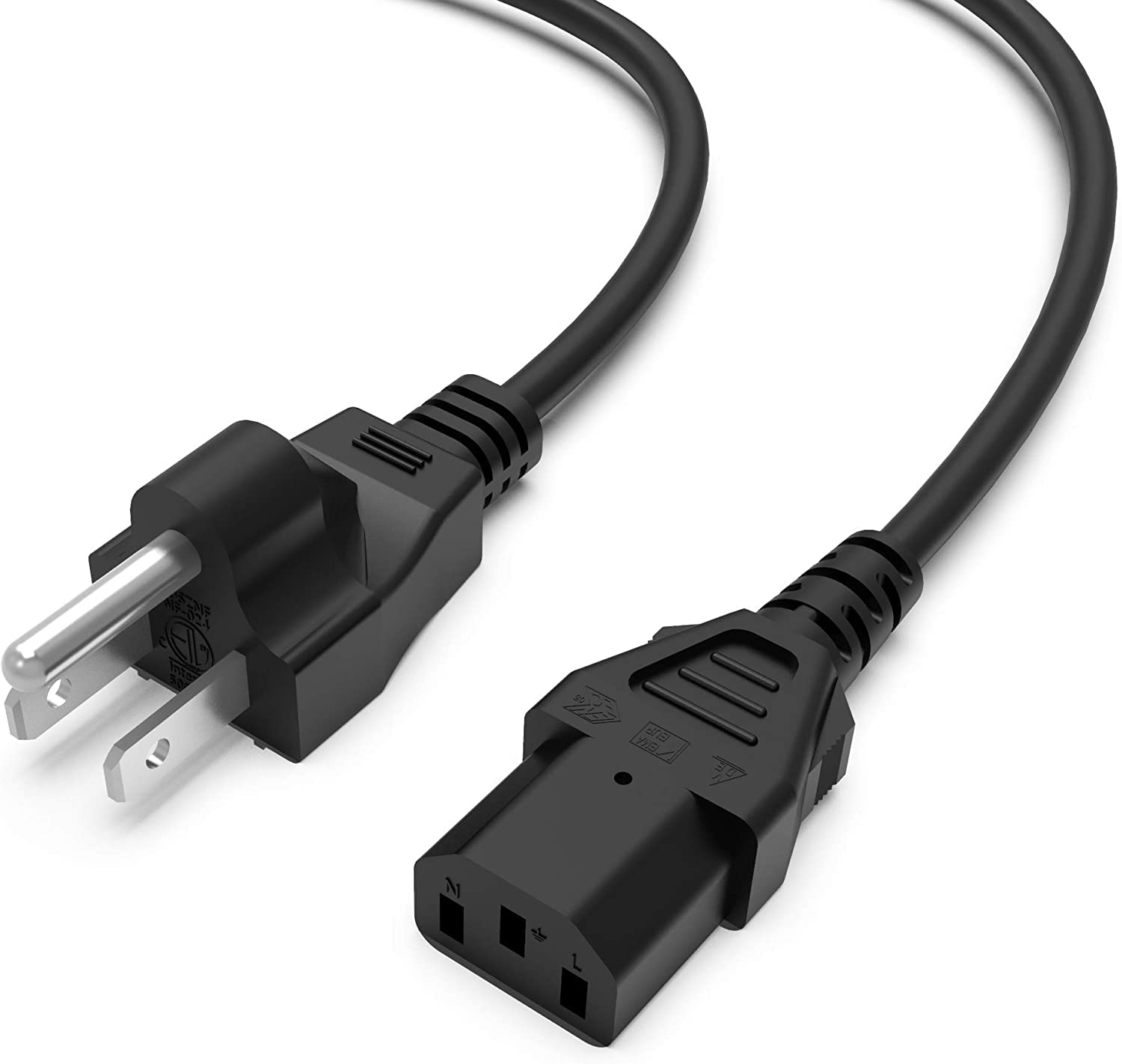 Nicpower Power-Cord-Cable Fit for Sony-Playstation-PS3 First Generation(Fat), Xbox-360 1st Generation(Fat) AC Charging Replacement Supply 3 Prong